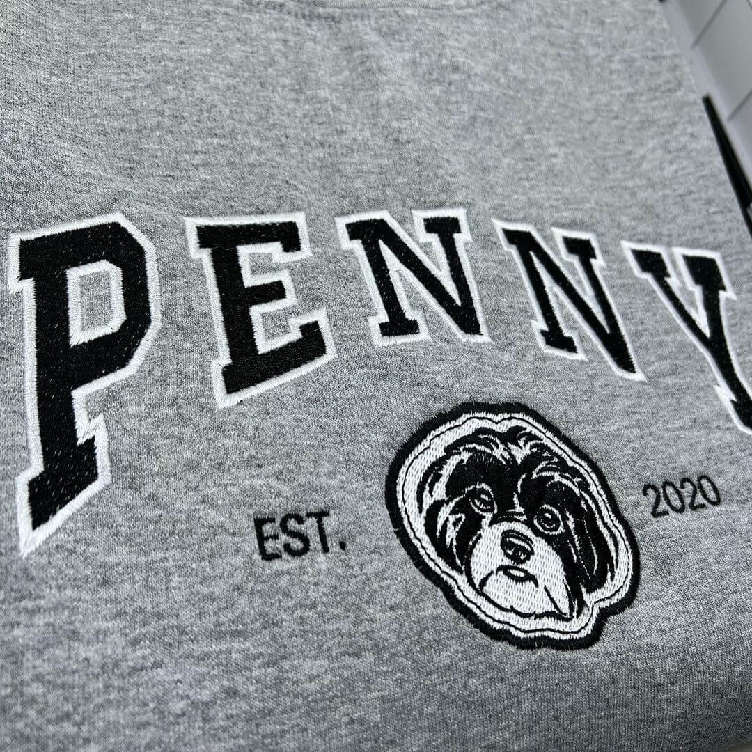Custom Pet Varsity Style Sweater (Large Embroidery) – Unique Paws
